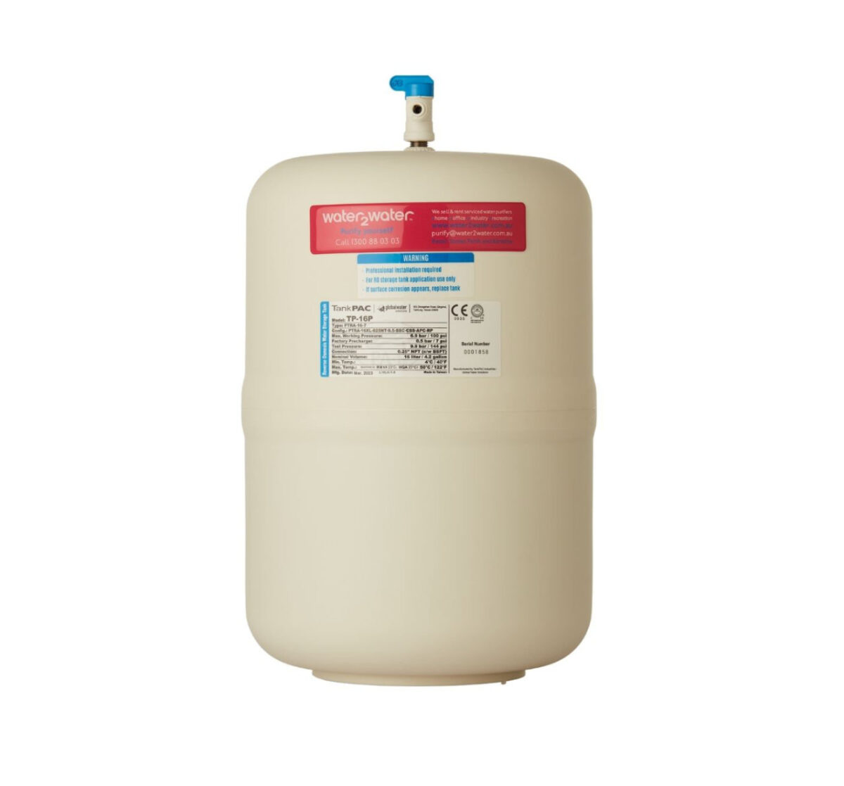 W2W 4-Gallon Reverse Osmosis Tank - Water2water